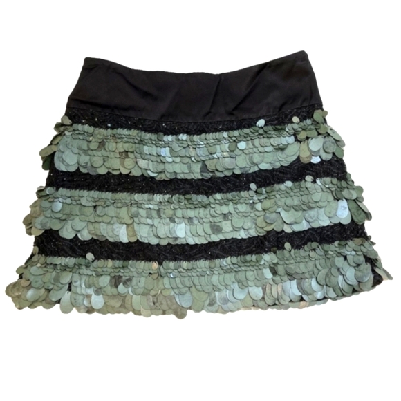 Animale | Skirts | Animale Disc Sequin Tiered Silk Mini Skirt Disco ...